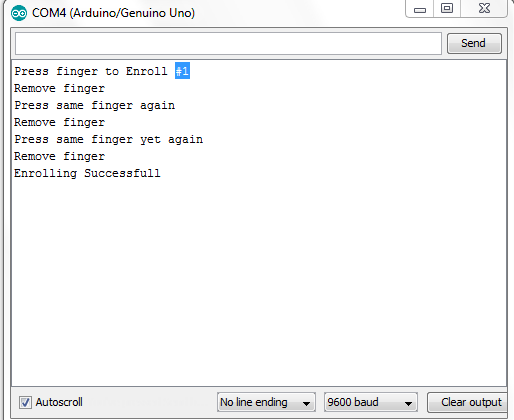 Gt511c3 Enroll And Get Finger Print Id Robo India Tutorials Learn Arduino Robotics