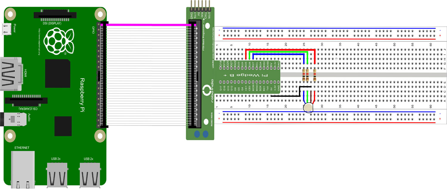 Rgb Led With Raspberry Pi Robo India Tutorials Learn Arduino Robotics