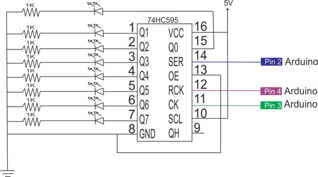 Arduino Shift Register Serial In Parallel Out Robo India Tutorials Learn Arduino