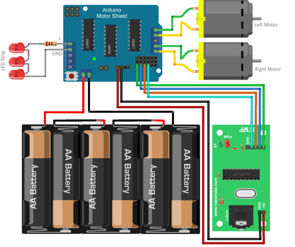 Robo India Dtmf Robot Robo India Tutorials Learn Arduino Robotics