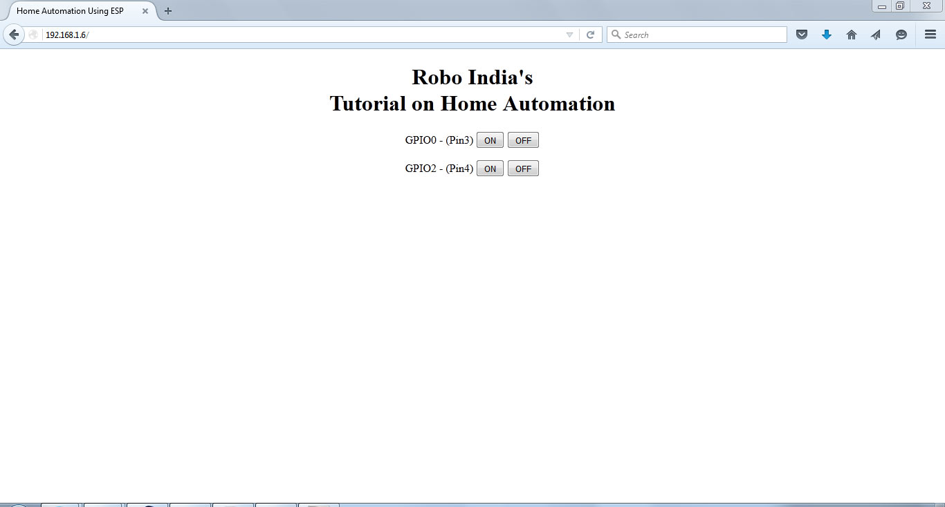 Home Automation Using Esp8266 On Lua Robo India Tutorials Learn Arduino Robotics