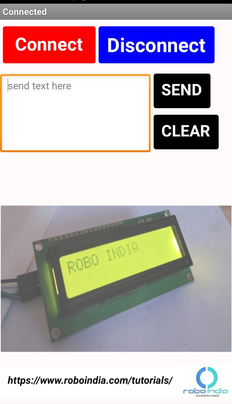 Arduino Controlling Lcd Using Bt Module Hc 05 Robo India Tutorials Learn Arduino