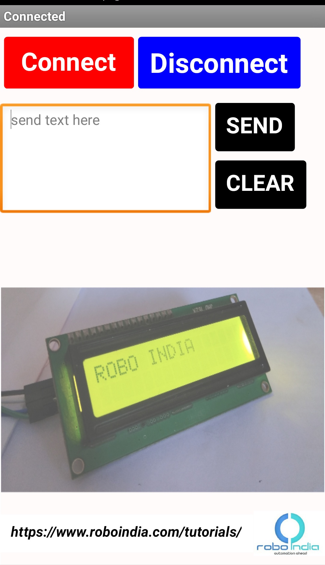 Arduino Controlling Lcd Using Bt Module Hc 05 Robo India Tutorials Learn Arduino